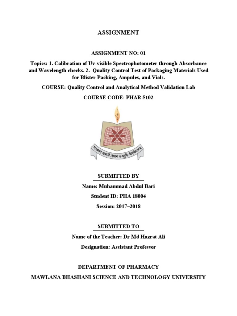 Calibration of UV | PDF | Water | Spectrophotometry