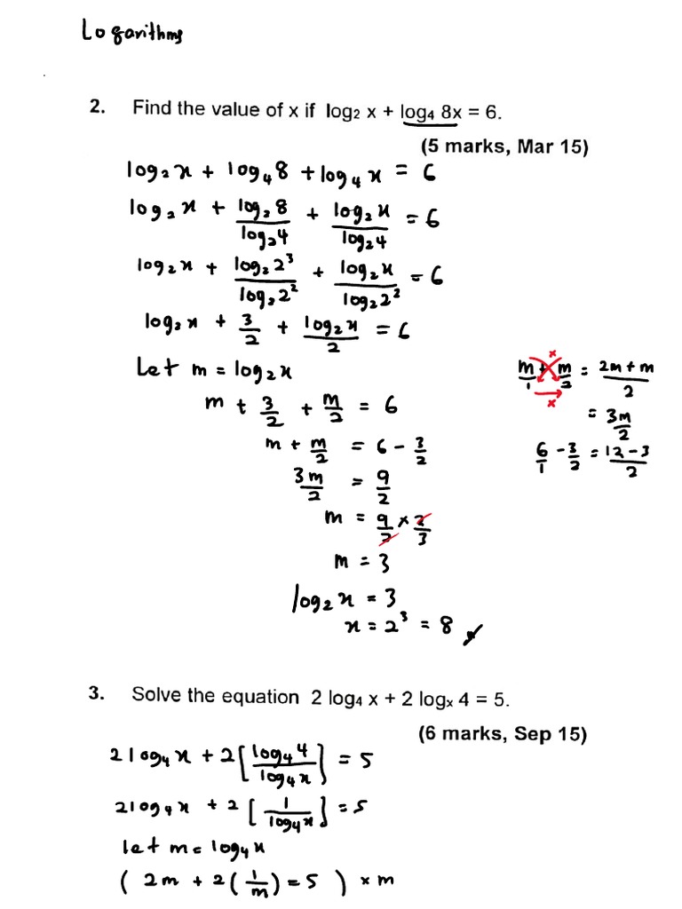 MAT133 Logarithms Tutorial | PDF