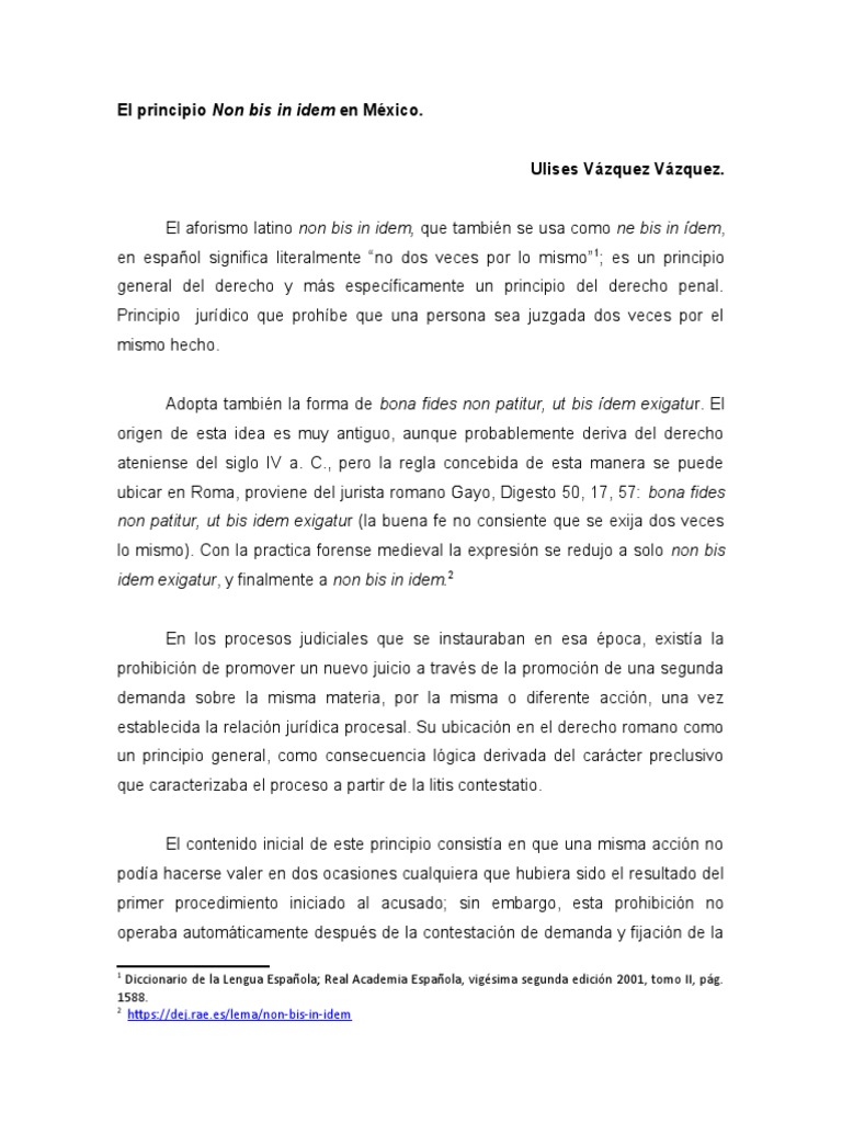 Non Bis in Idem | PDF | Derecho penal | Ley procesal