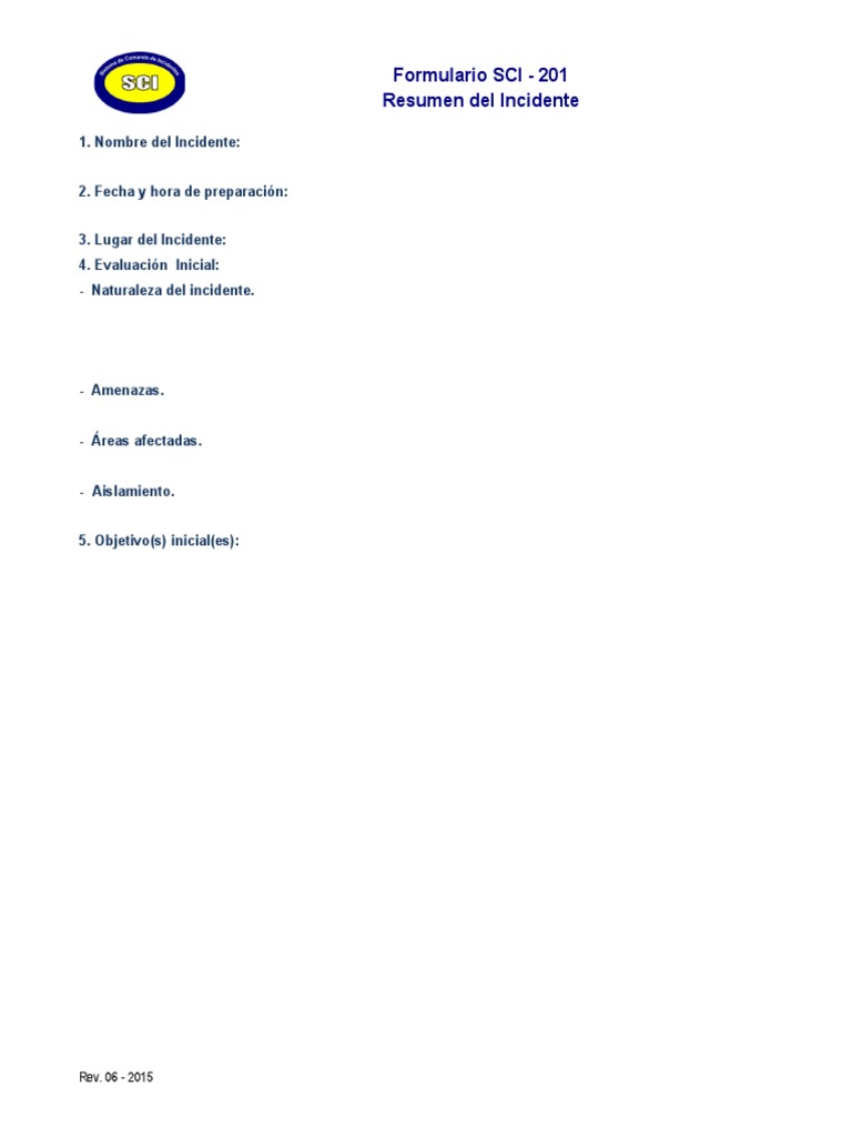 SCI - 201 formulario | PDF