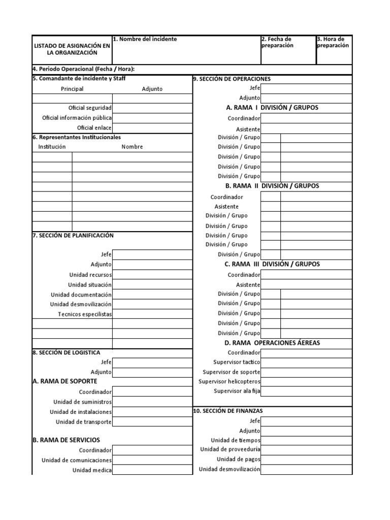 SCI - 203 Formulario | PDF | Militar | Operaciones militares
