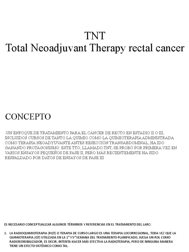 TNT CANCER RECTO | Descargar gratis PDF | Quimioterapia | Cáncer