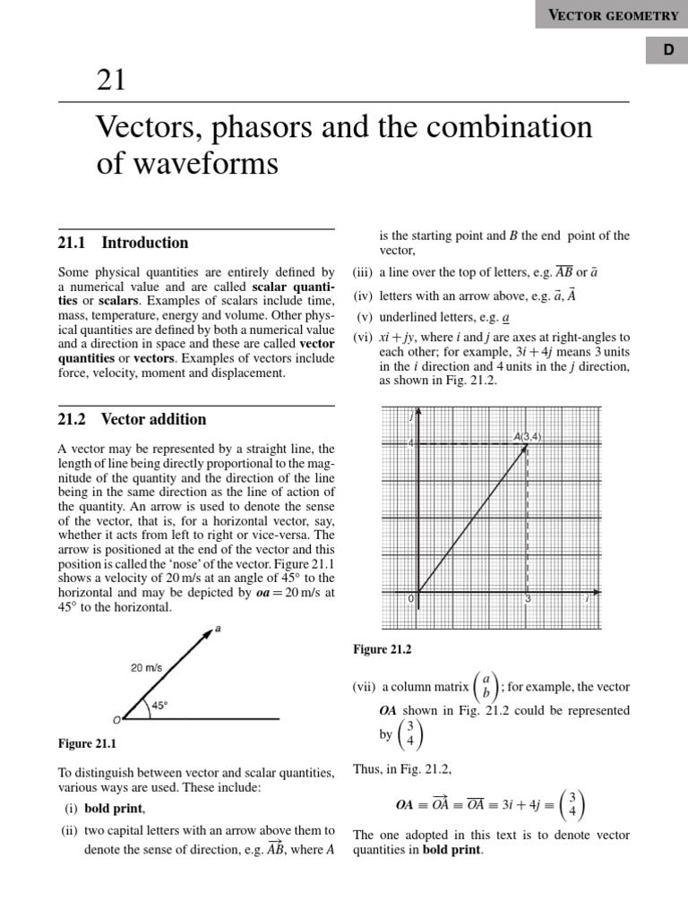 Vectors, Phasors and The Combination of Waveforms | PDF | Euclidean Vector | Force