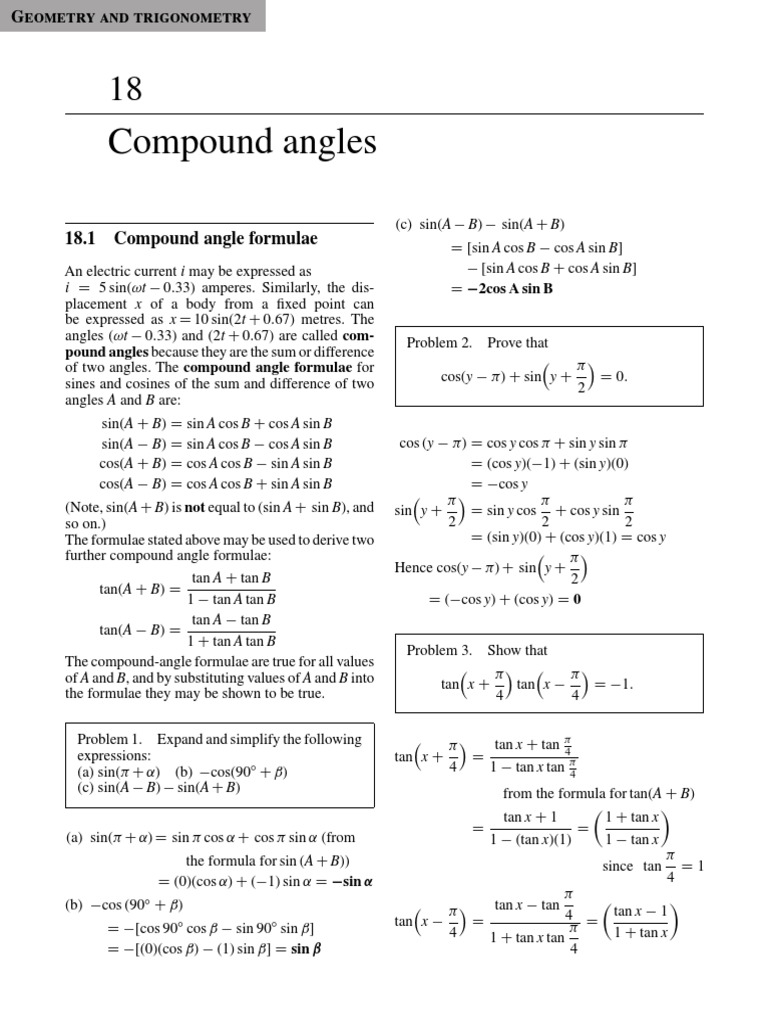 Compound Angles | PDF | Euclid | Trigonometry