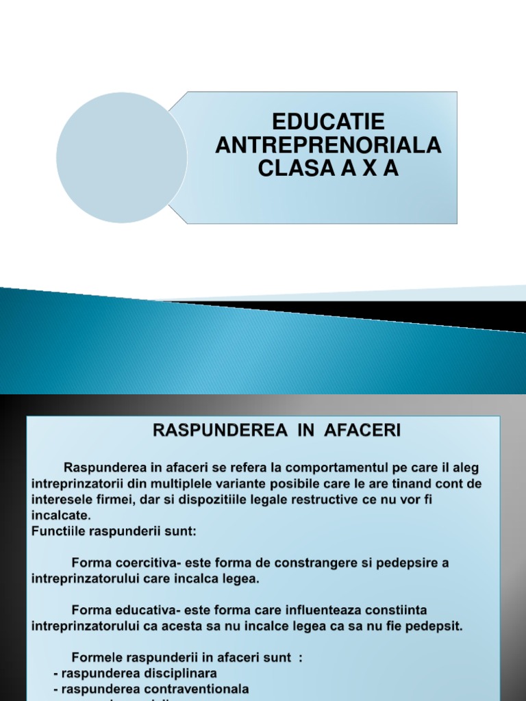Educatie Antreprenoriala | PDF