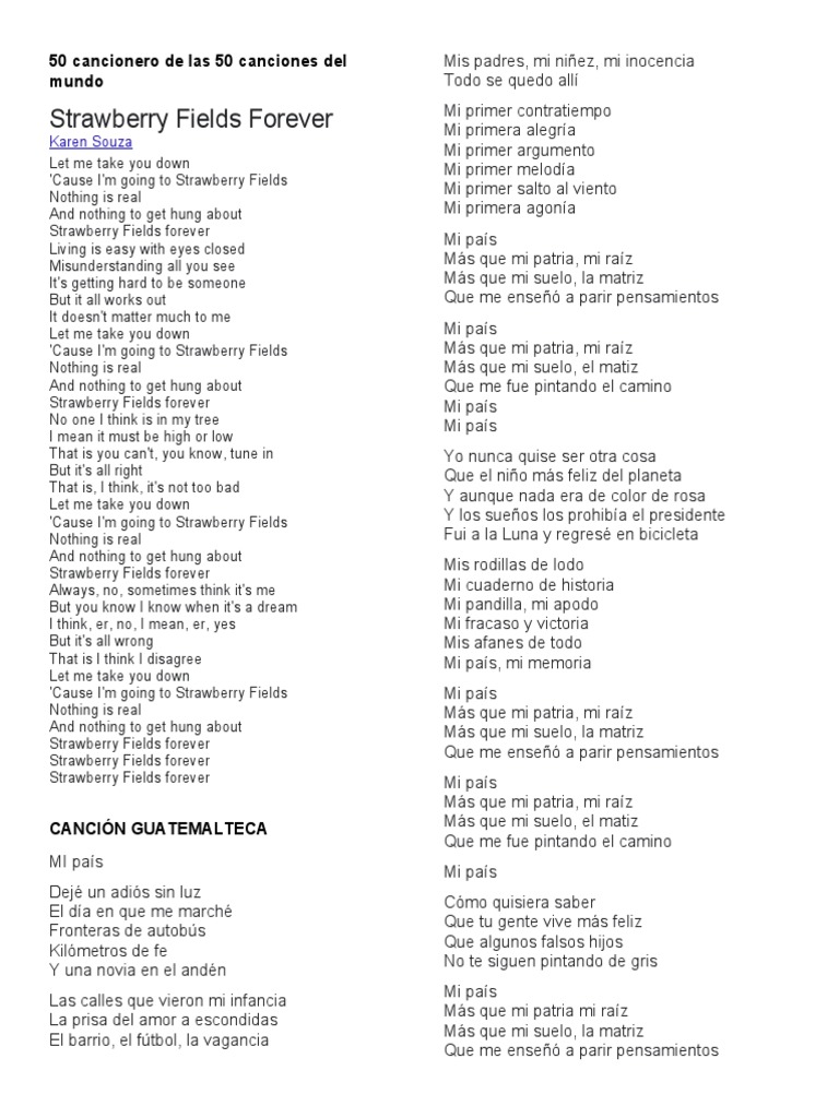 50 cancionero de las 50 canciones del mundo | PDF | Temblores ...