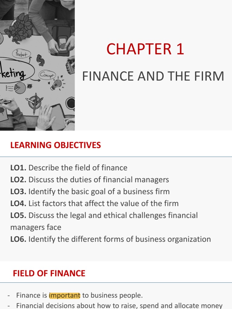 Chapter 1. Finance and The Firm | PDF | Limited Liability Company | Investing