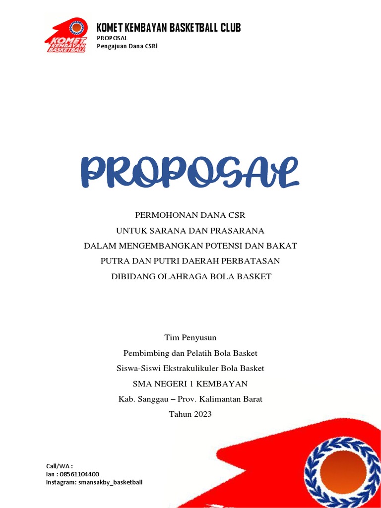 PROPOSAL - CSR-KOKAN BasketBall | PDF