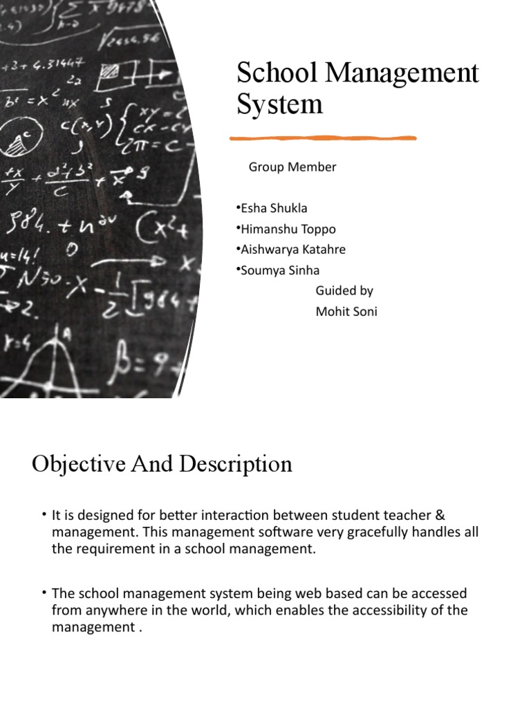 School Management System PPT - Soumya - Refrence | PDF | Databases ...