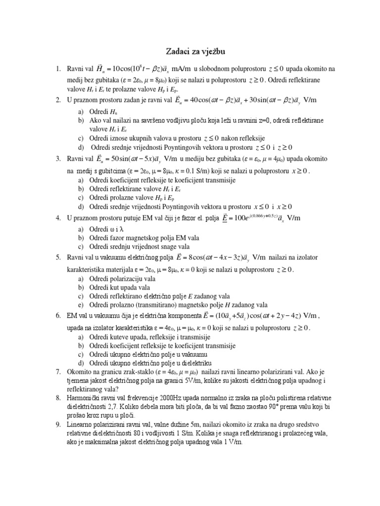 Zadaci Za Vježbu - EMP - Tjedan12 | PDF