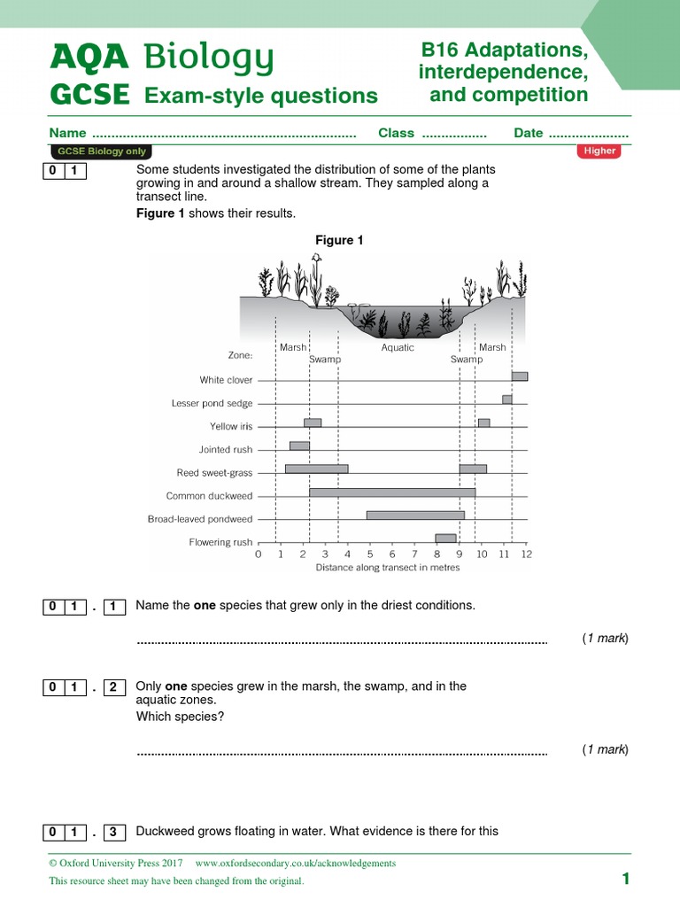 GCSE Biology: Adaptations & Competition | PDF