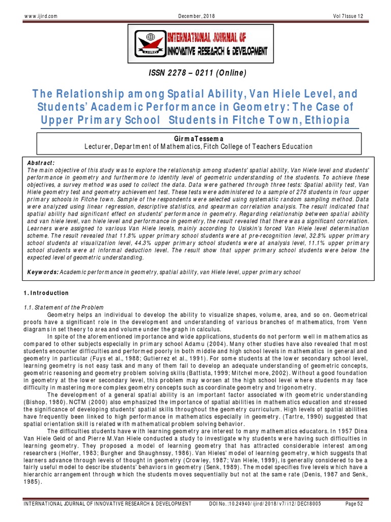 Van Hiele | PDF | Coefficient Of Determination | Geometry