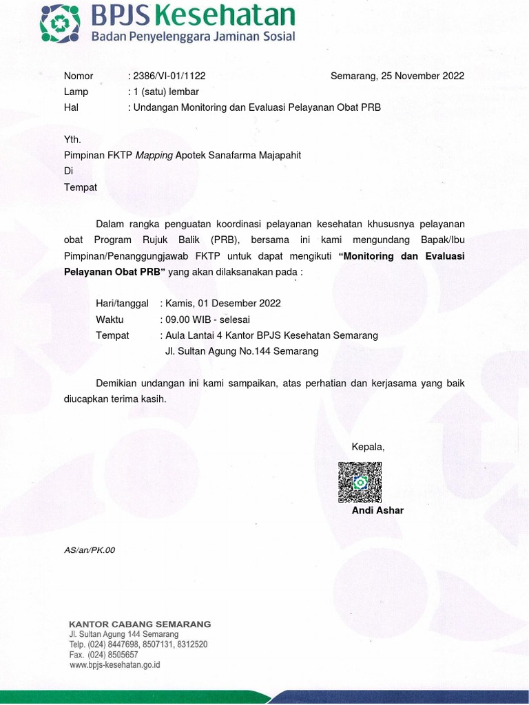 Undangan Monitoring Pelayanan Obat PRB Mapping Sanafarma Majapahit ...
