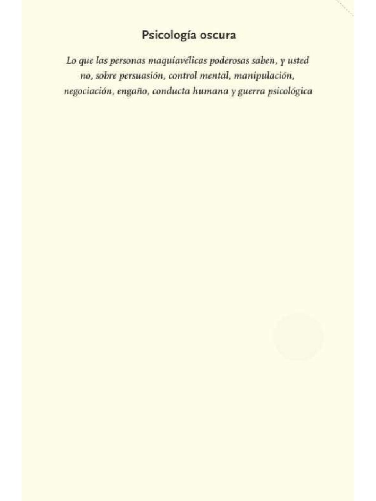 Psicología Oscura de Steven Turner PDF | PDF