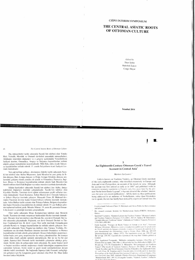 An Eighteenth Century Ottoman Greek's Travel Account in Central Asia | PDF