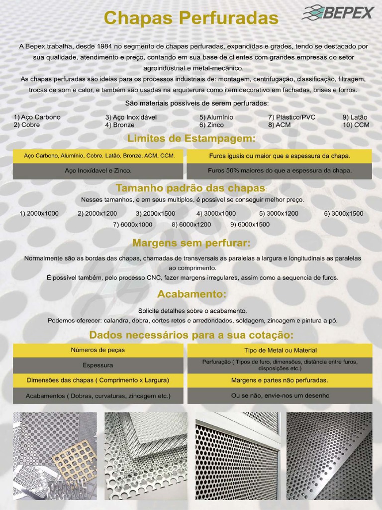 Catalogo Bepex Chapas Perfuradas | PDF