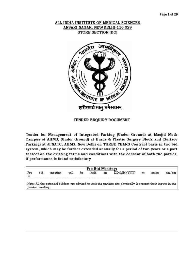Corrected by Chairmanl TED For Parking Services at AIIMS | PDF | Arbitration | Accountant