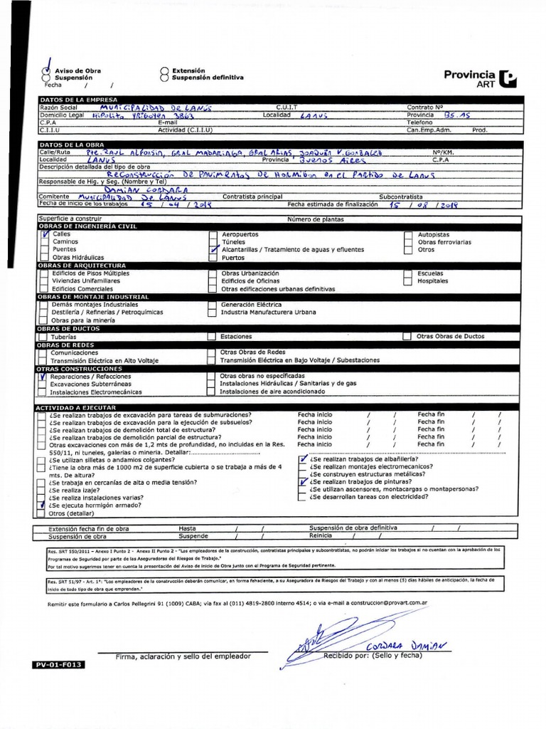 Tarea de Aviso de Obra | PDF | Electricidad | Ingenieria Eléctrica