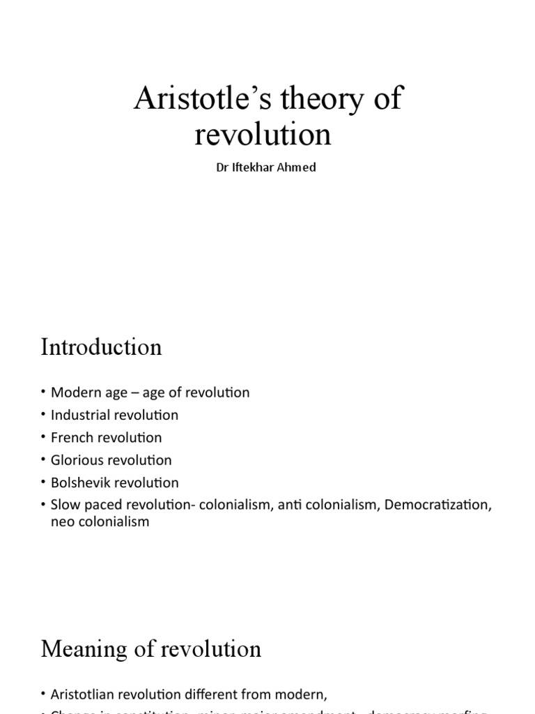 Aristotle's Theory of Revolution | PDF | Democracy | Political Ideologies