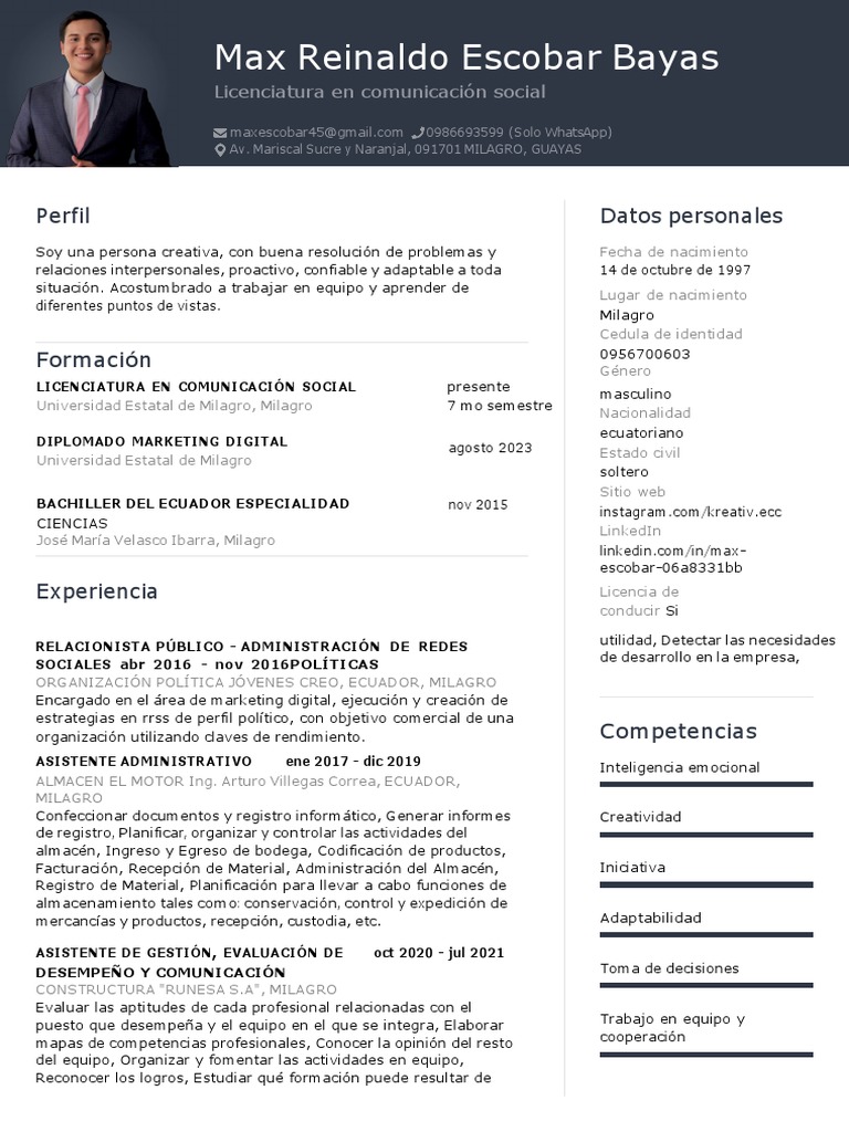 Currículum Max Actualizado | PDF | Marketing | Publicidad