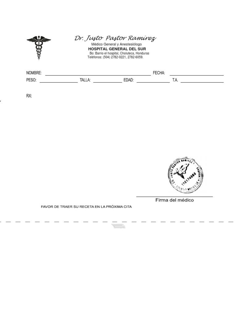 Receta Medica, Medicina General | PDF