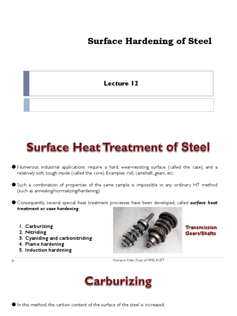 Lec 12 Surface Hardening | PDF | Steel | Heat Treating