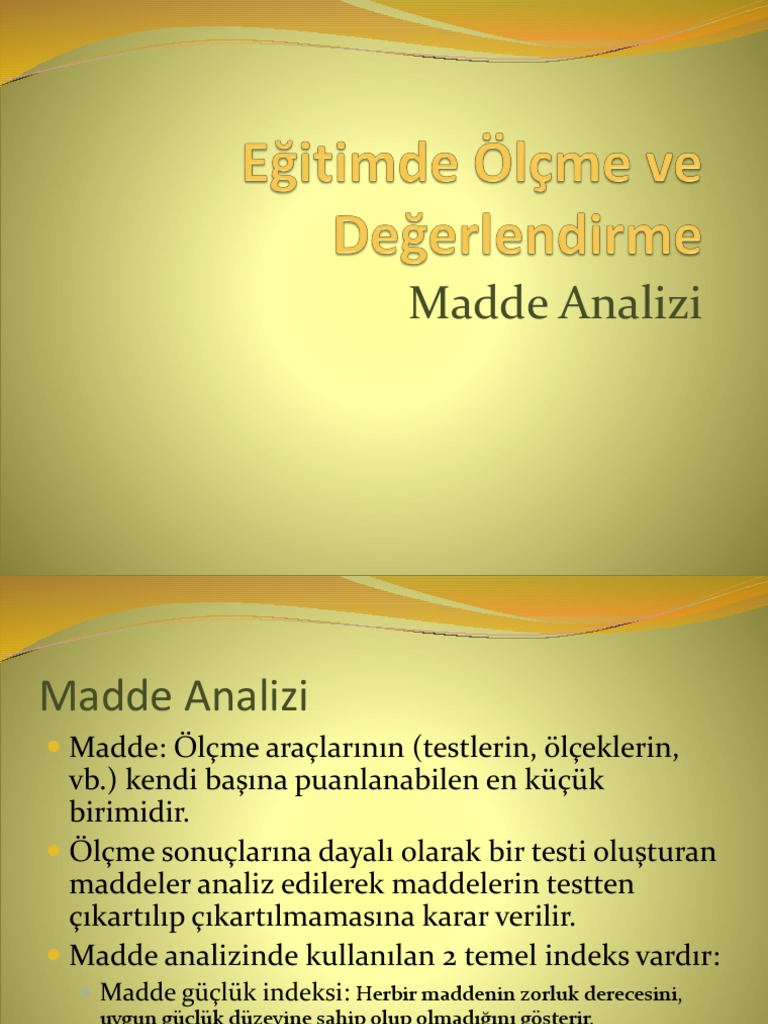 Madde Analizi | PDF
