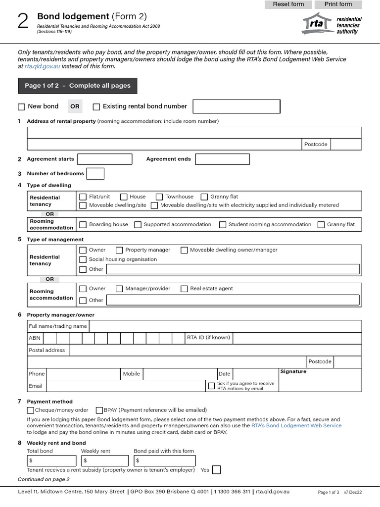 Form 2 Bond Lodgement | PDF | Leasehold Estate | Payments