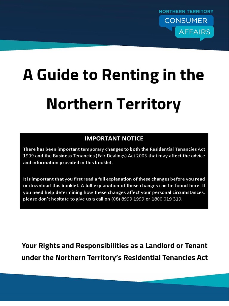 Guide To Renting in The NT | PDF | Leasehold Estate | Lease