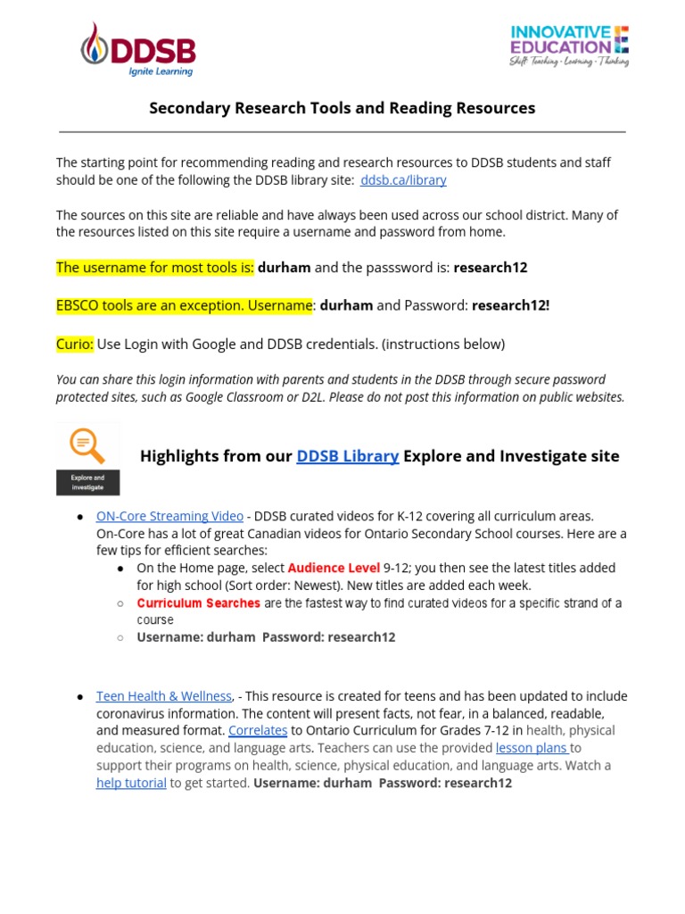 Irene Yang - Secondary Reading Resources and Research Tools | PDF ...