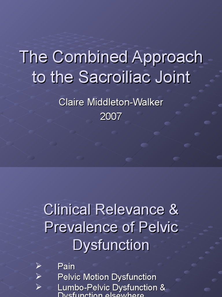 Combined Approach To The SIJ | PDF | Pelvis | Anatomical Terms Of Motion