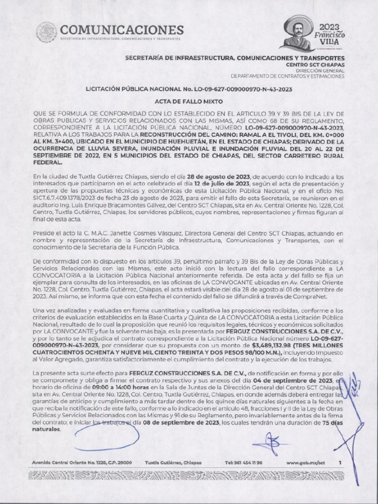 Acta Fallo N43 2023 | PDF