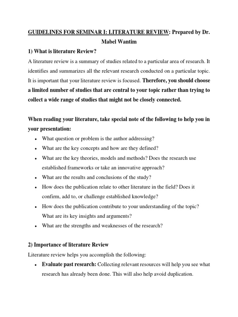 Guidelines For Seminar I and II Presentations For DRM Students | PDF ...