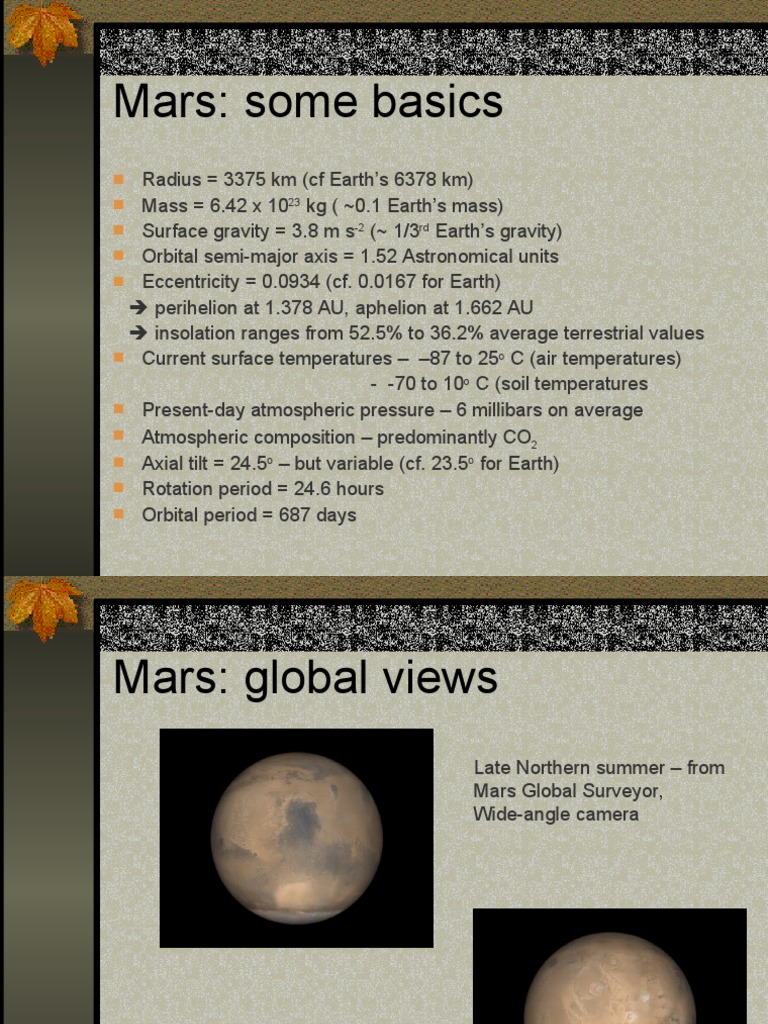 Mars: Some Basics | PDF | Mars | Earth