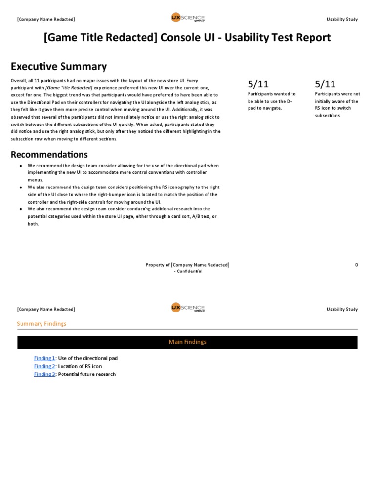 Work Smaple Usability Report November 2022 | PDF