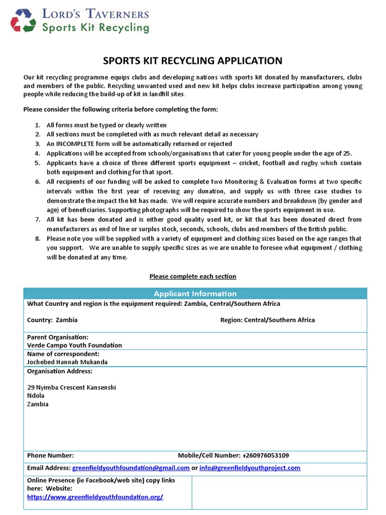 SKR - Application Form 2020 V2NP2.5 | PDF | Sports | Recycling