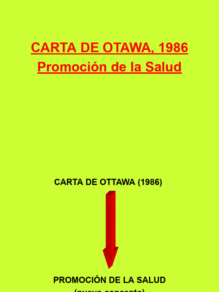 Carta de Ottawa: Promoción de la Salud 1986 | PDF | Promoción de la salud