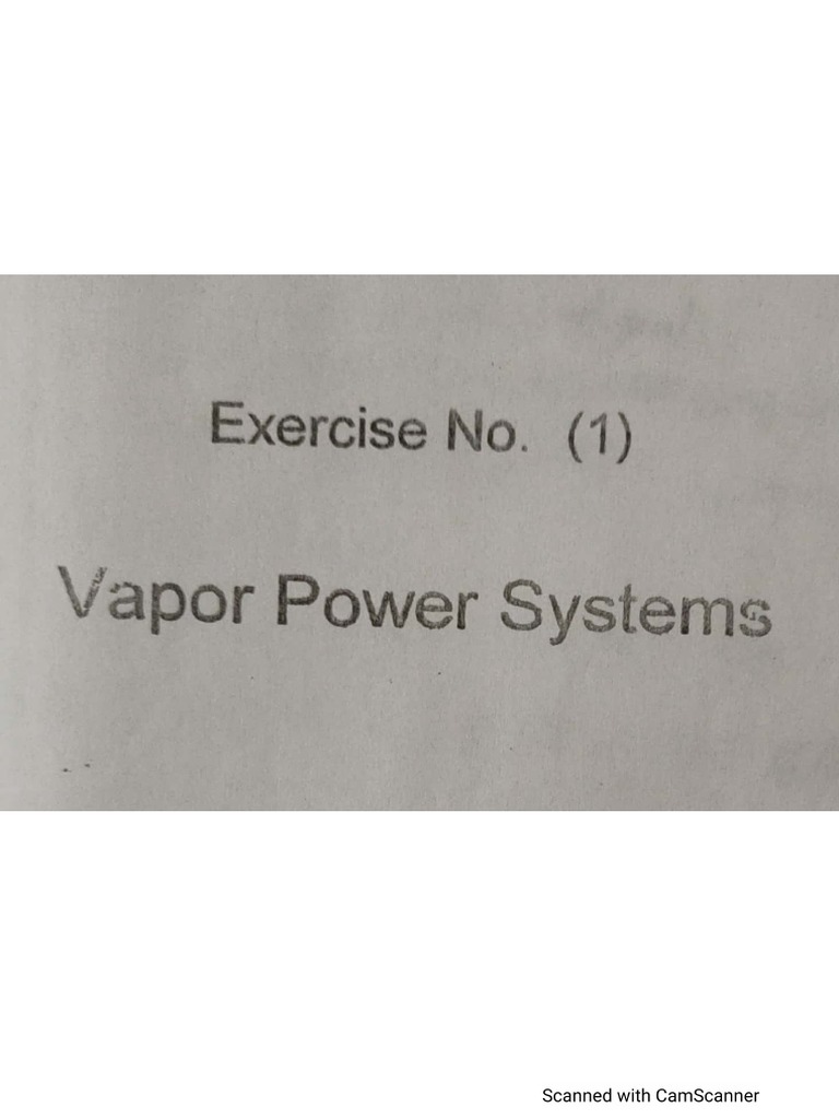 Sheet 1 (Vapor Power Cycle) and Solution | PDF
