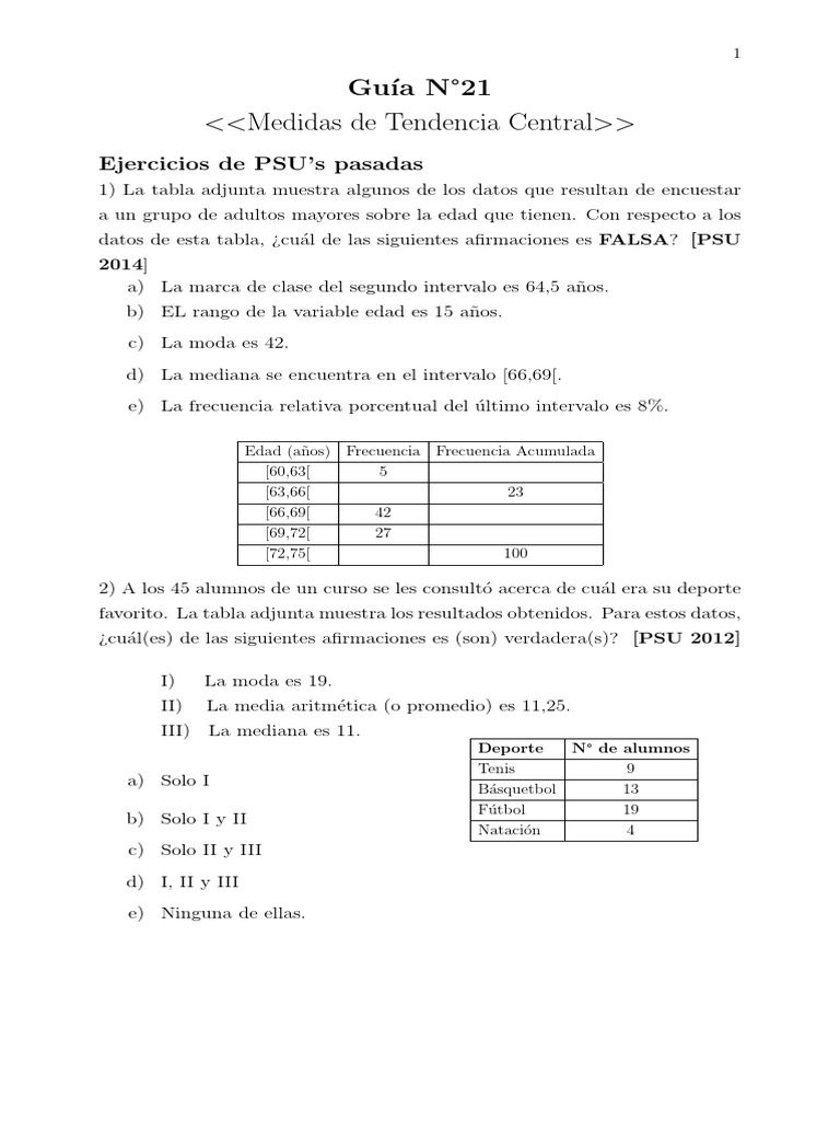 Gu A N 21 Medidas de Tendencia Central | PDF | Mediana