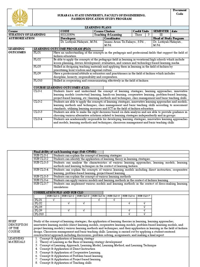 Contoh Workload Strategi Pembelajaran | Download Free PDF | Project ...