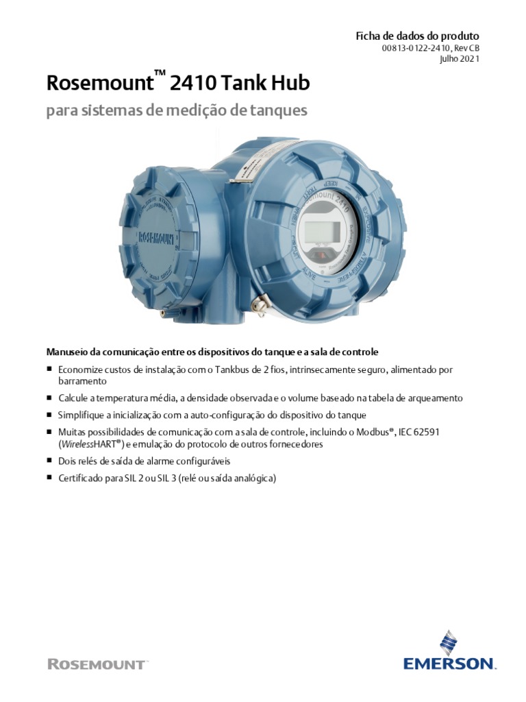 Ficha de Dados Do Produto Rosemount 2410 Tank Hub PT 91758 | PDF | Rede ...