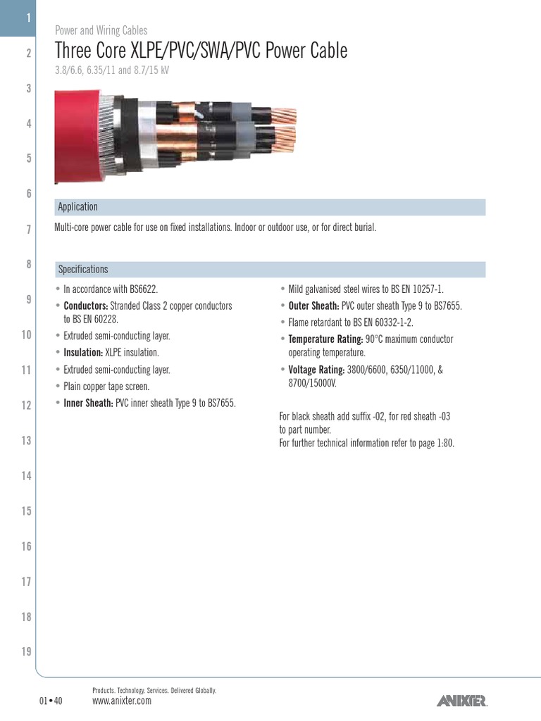 15 KV Cable Data Sheet | PDF | Electrical Wiring | Building Engineering
