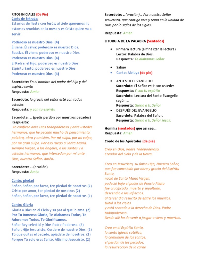 Guia para Usar en Misa | PDF | eucaristía | Misa (liturgia)