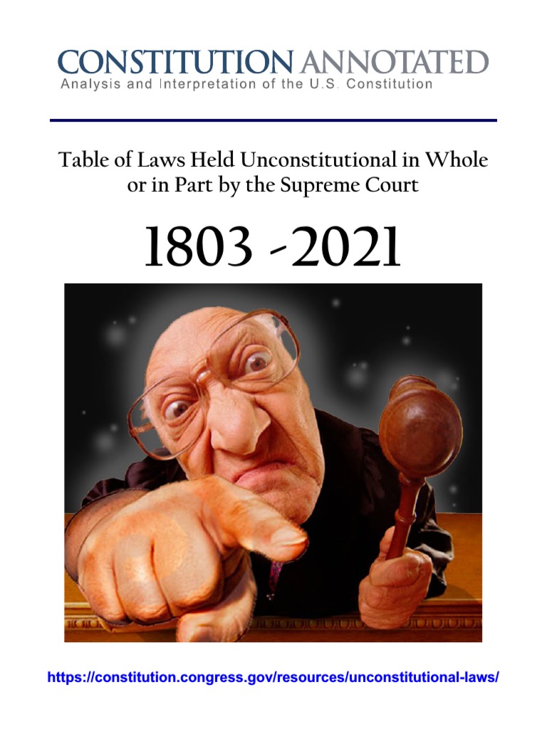 Supreme Court Unconstitutional Laws | Download Free PDF | First ...