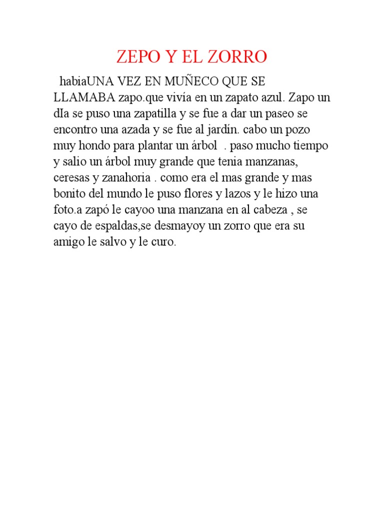 Zepo y El Zorro | PDF