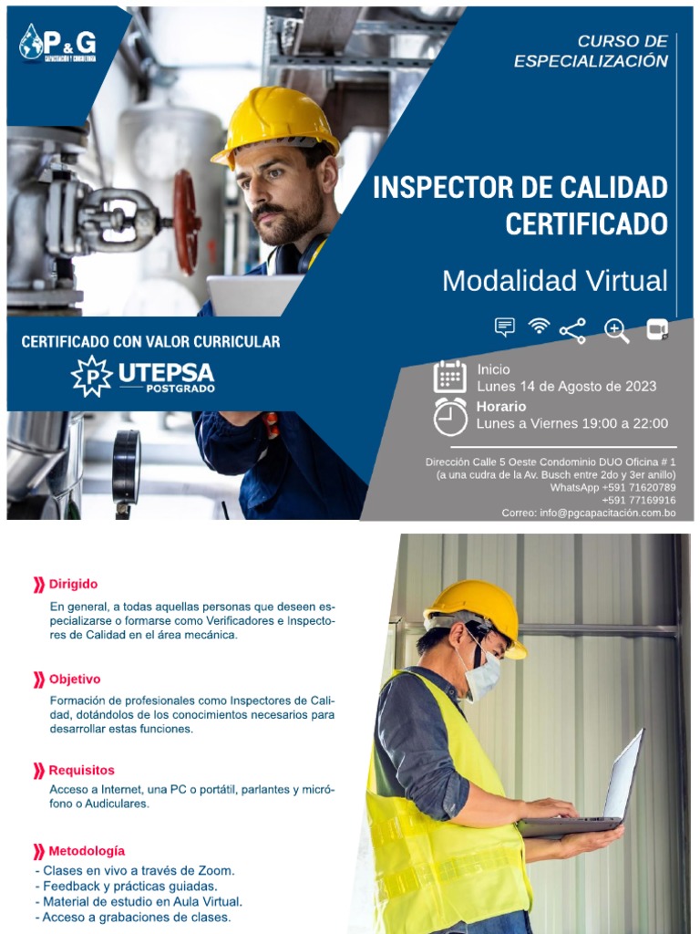 Curso Inspector de Calidad Certificado V1-2023 | PDF