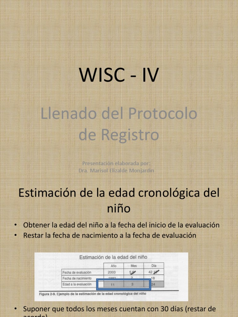 WISC - IV. Llenado Del Protocolo de Registro | PDF