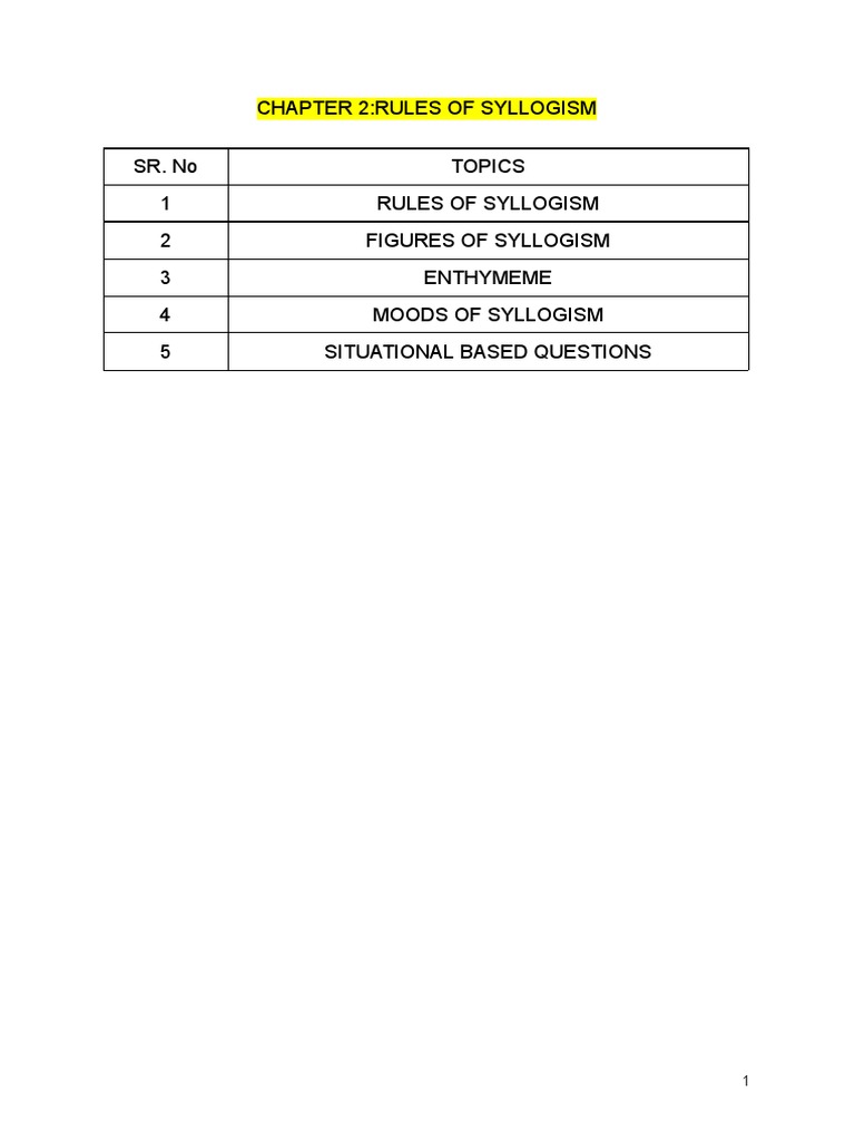Logic Chapter 2 Rules of Syllogism | PDF | Reasoning | Logic
