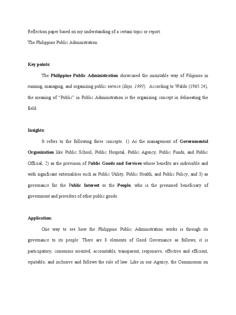 Insights On The Philippine Public Administration | PDF