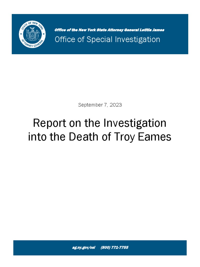 Investigation Report: Troy Eames Death | PDF | Handgun | Crime Scene